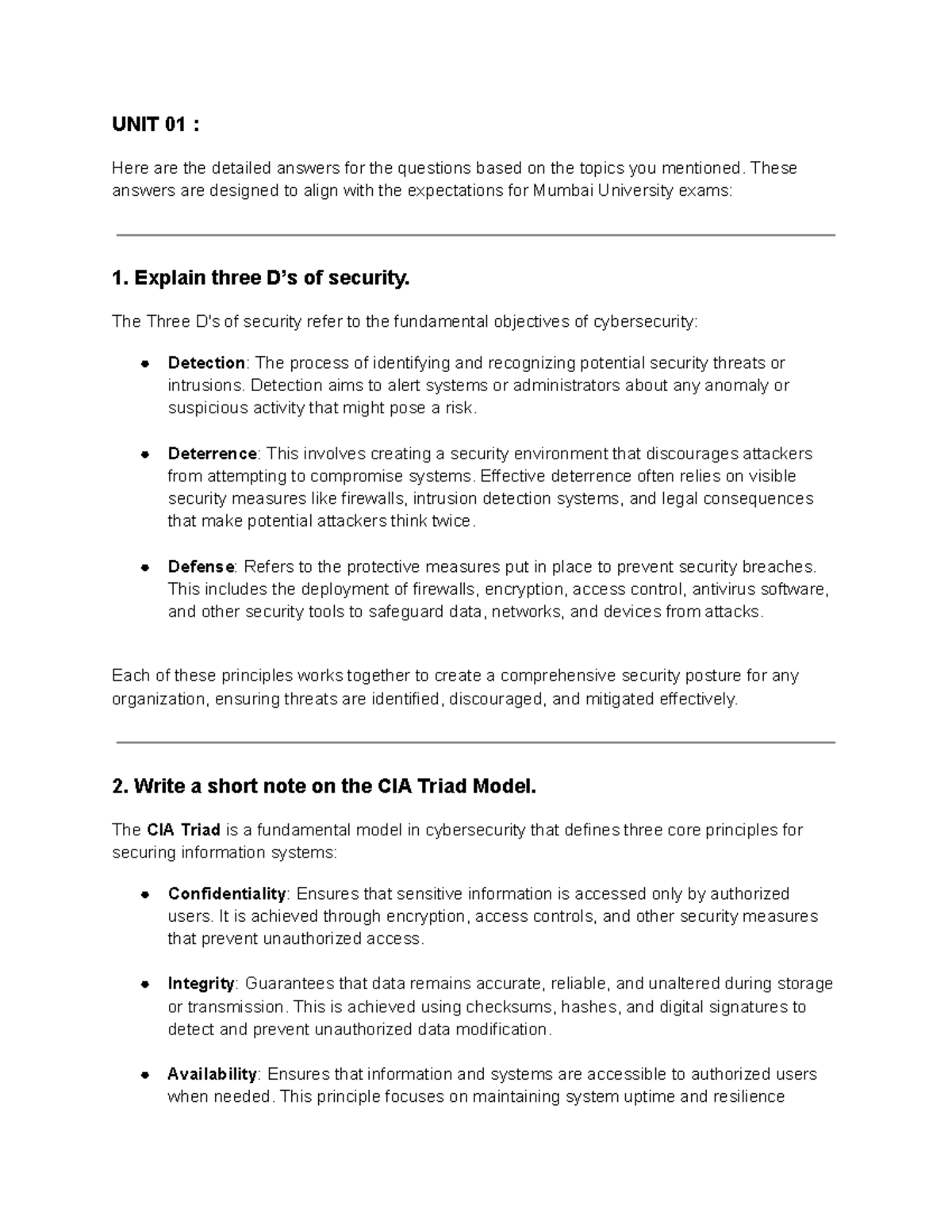 Information Security PYQ Answers: Solutions & Key Concepts - Studocu