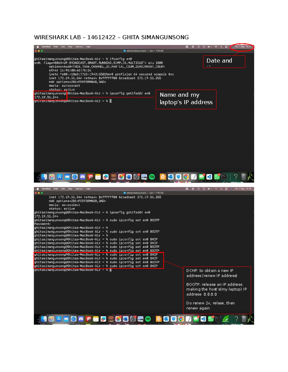 Wireshark Lab Report WK9 - DHCP Analysis and IP Management - Studocu