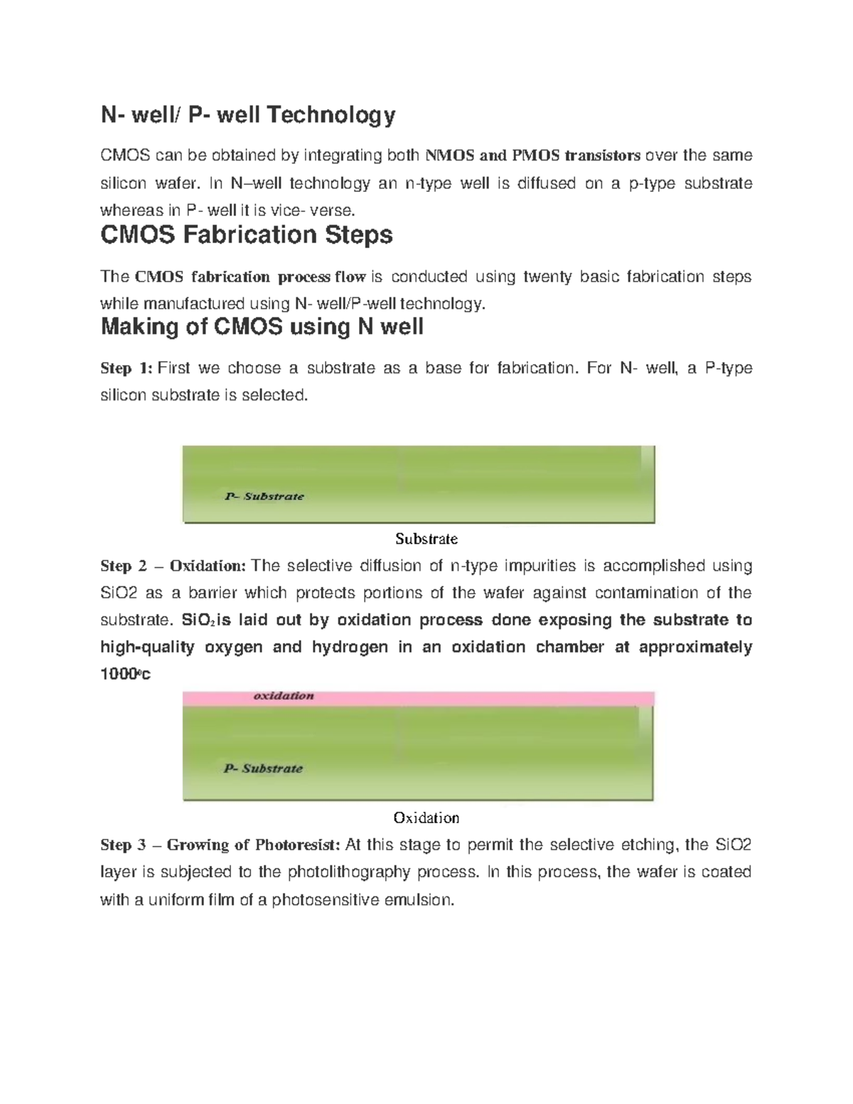 CMOS N-Well Fabrication Process Steps: A Comprehensive Guide - Studocu