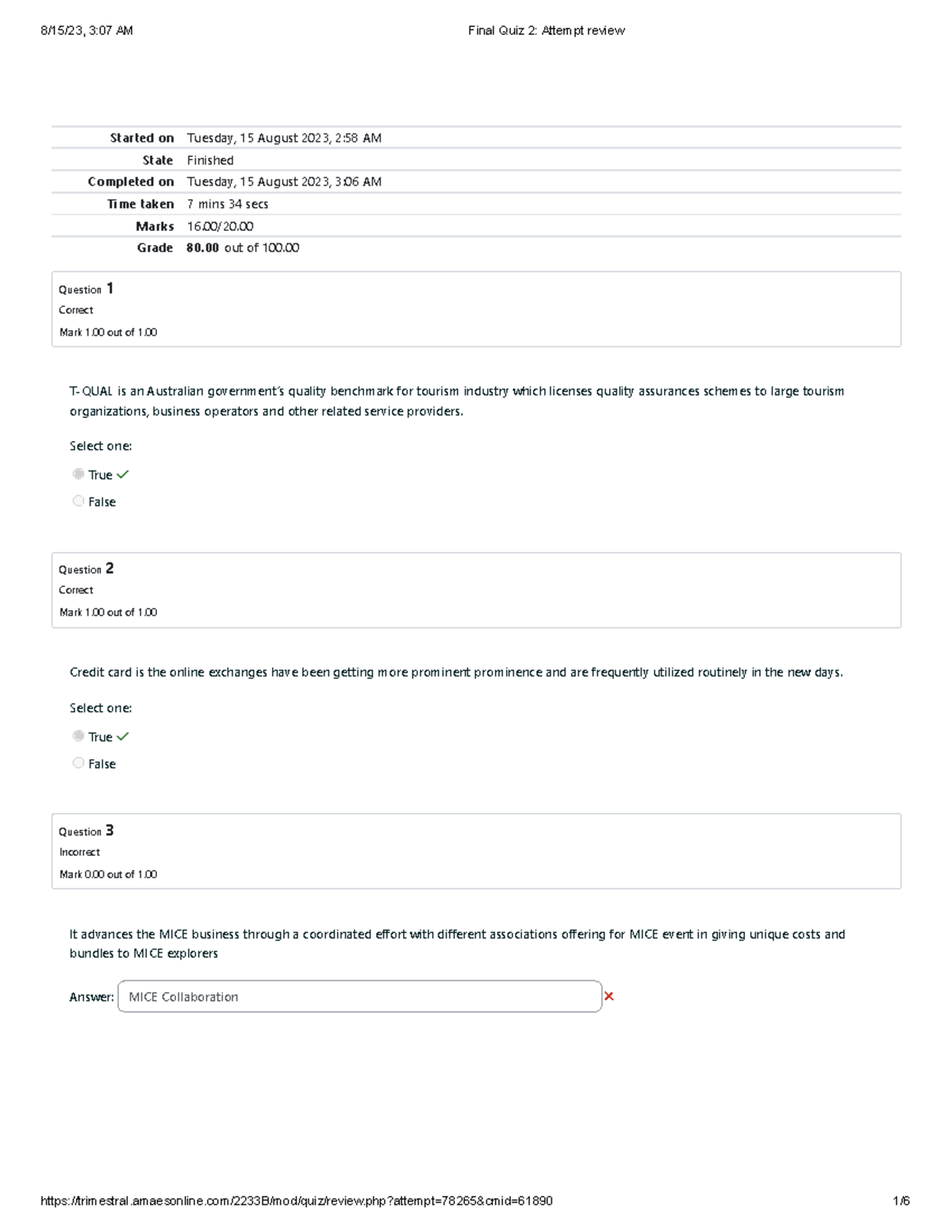 HPC6249 Final Quiz 2 Attempt Analysis and Review - Studocu