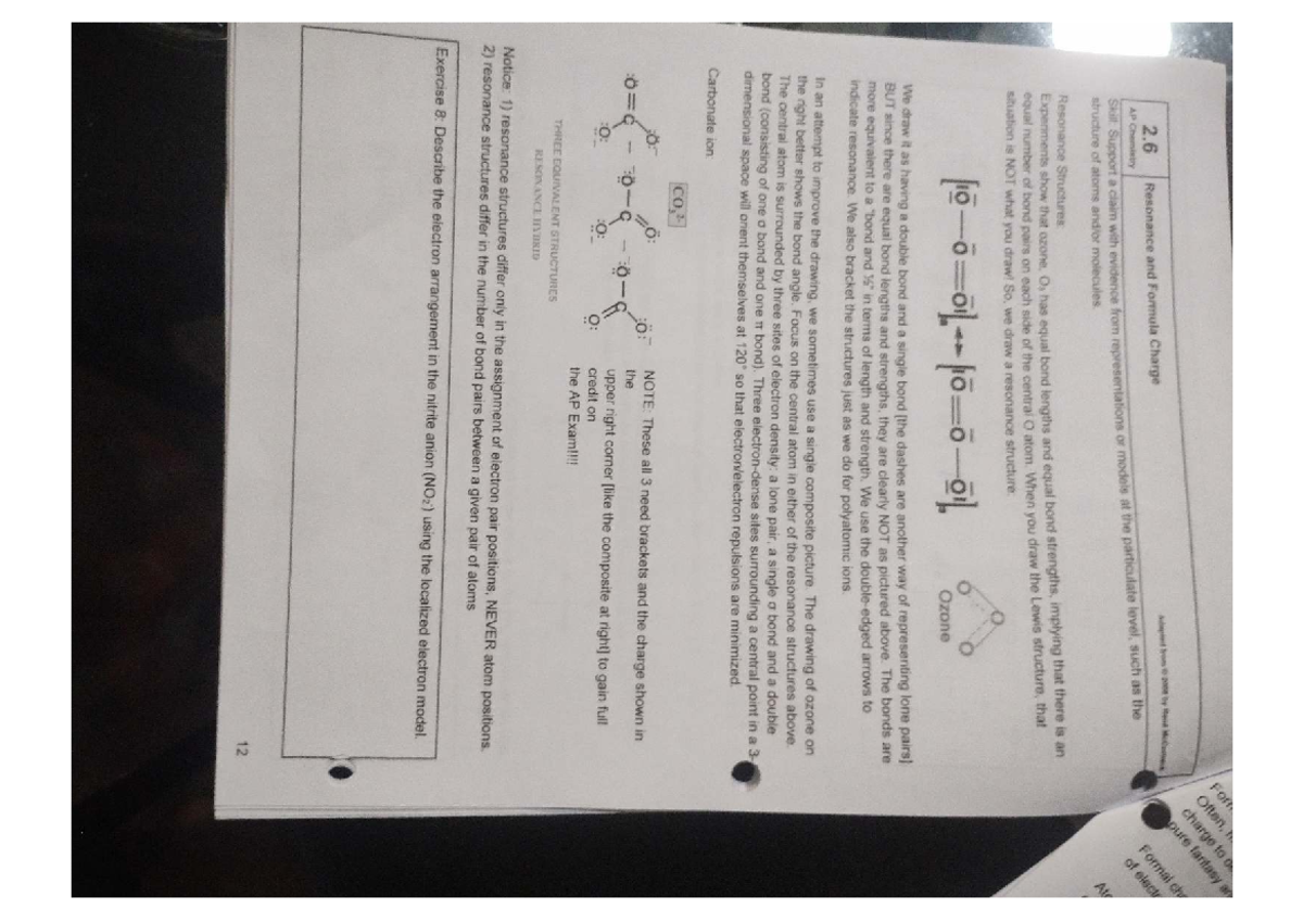 Midterm Exam Study Guide for AP Chemistry: Resonance & Formal Charge ...