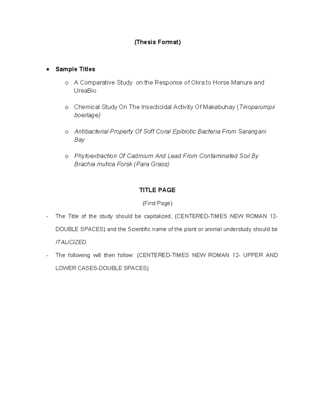 Research II Guide: Thesis Format and Structuring Guidelines - Studocu