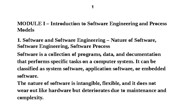 ENGR 101: Introduction to Software Engineering and Process Models - Studocu