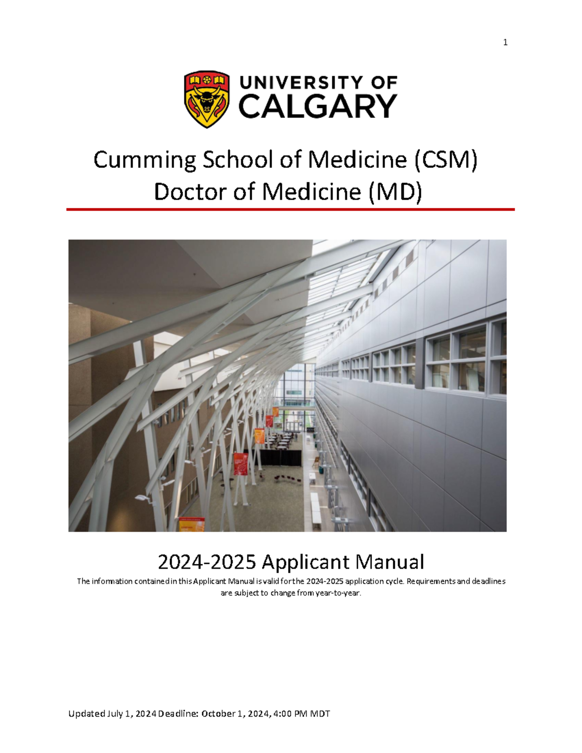 CSM MD Applicant Manual 2024-2025: Key Information & Guidelines - Studocu