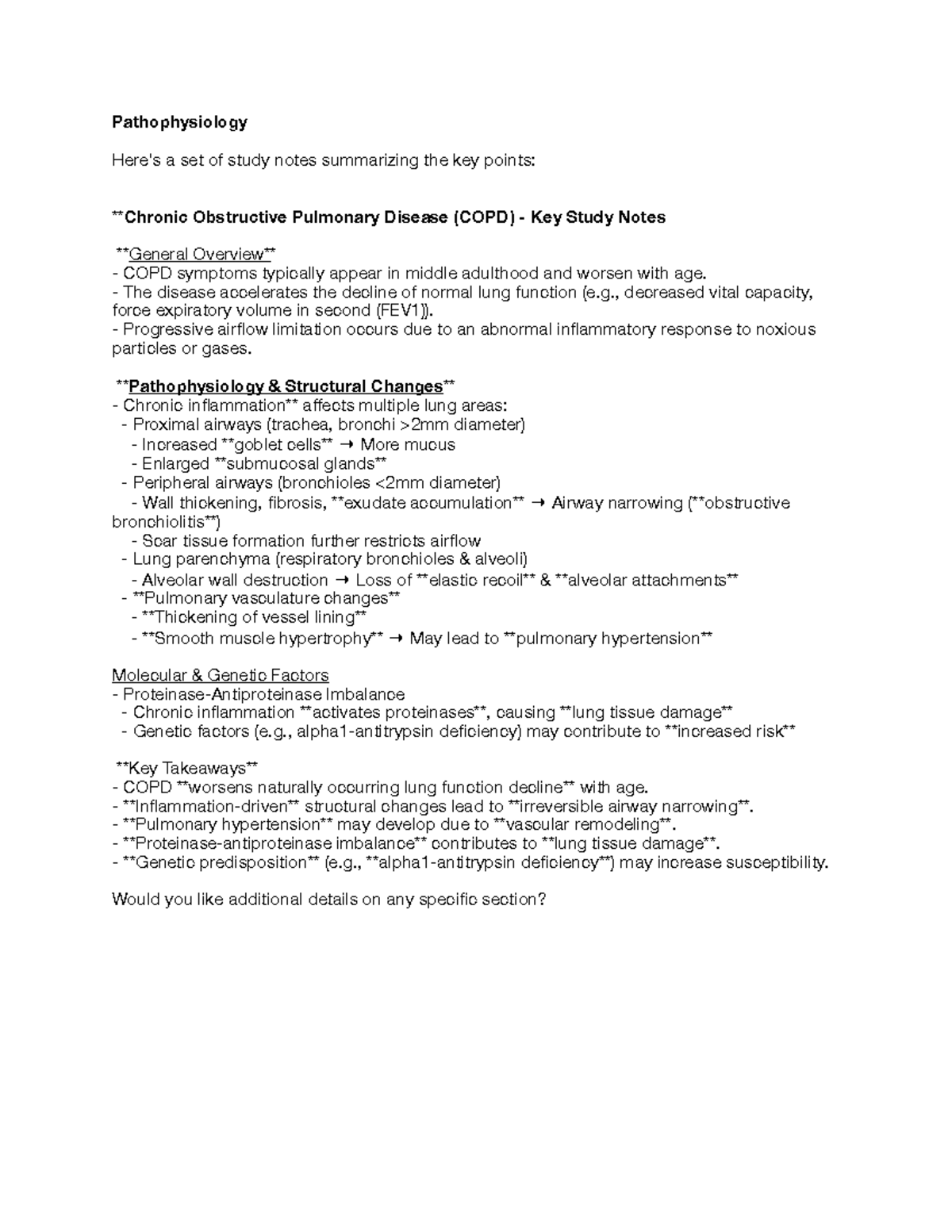 COPD Pathology Study Notes: Understanding the Pathophysiology of COPD ...