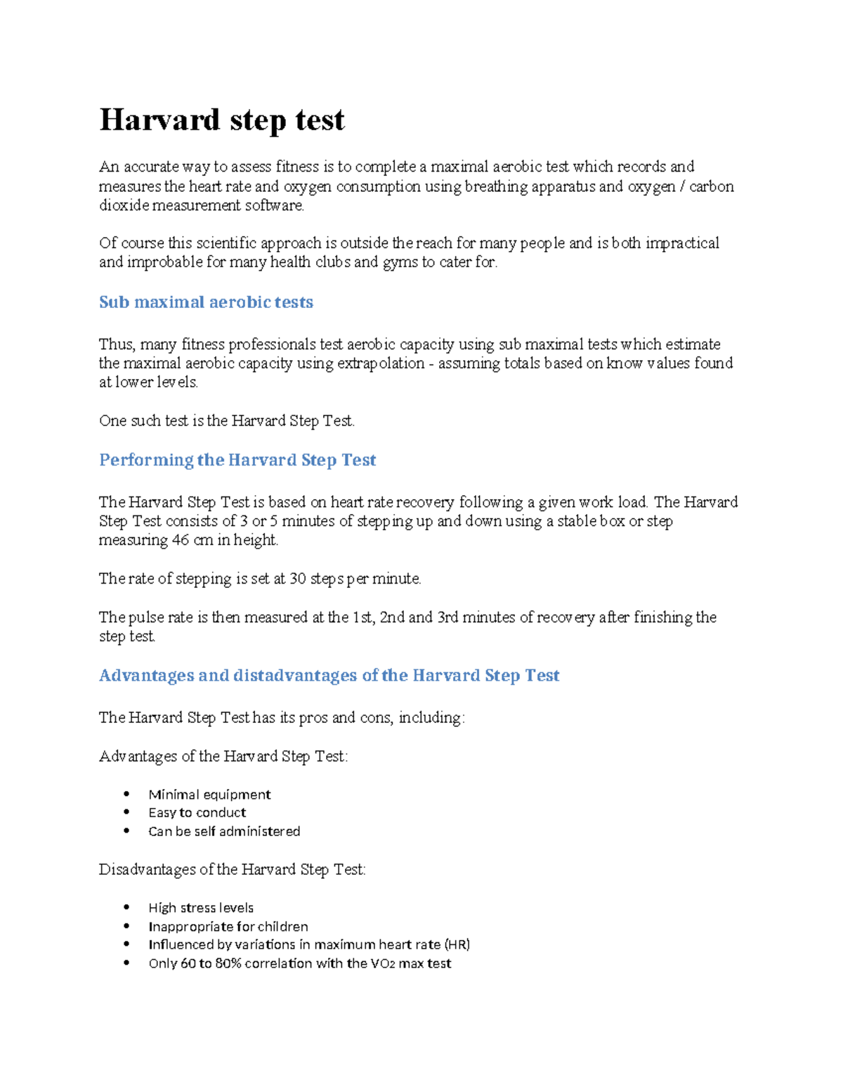 36507901 Harvard Step Test - Harvard step test An accurate way to ...