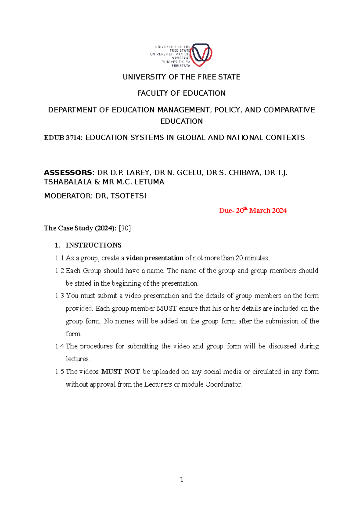 EDUB 3714 Case Study: Addressing Learner Disruptions & Punctuality ...