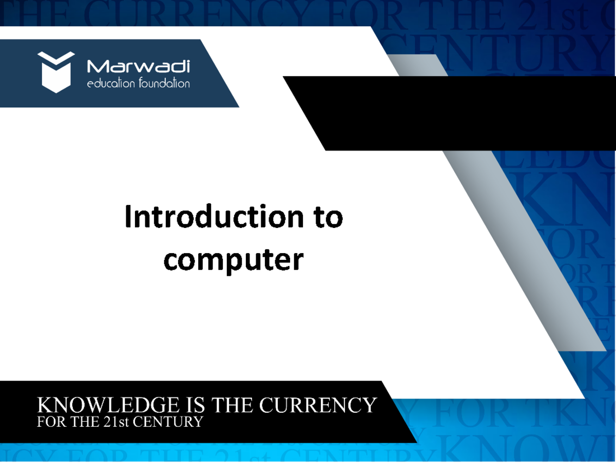 Intro to Computer - Notes (CS101) - Studocu