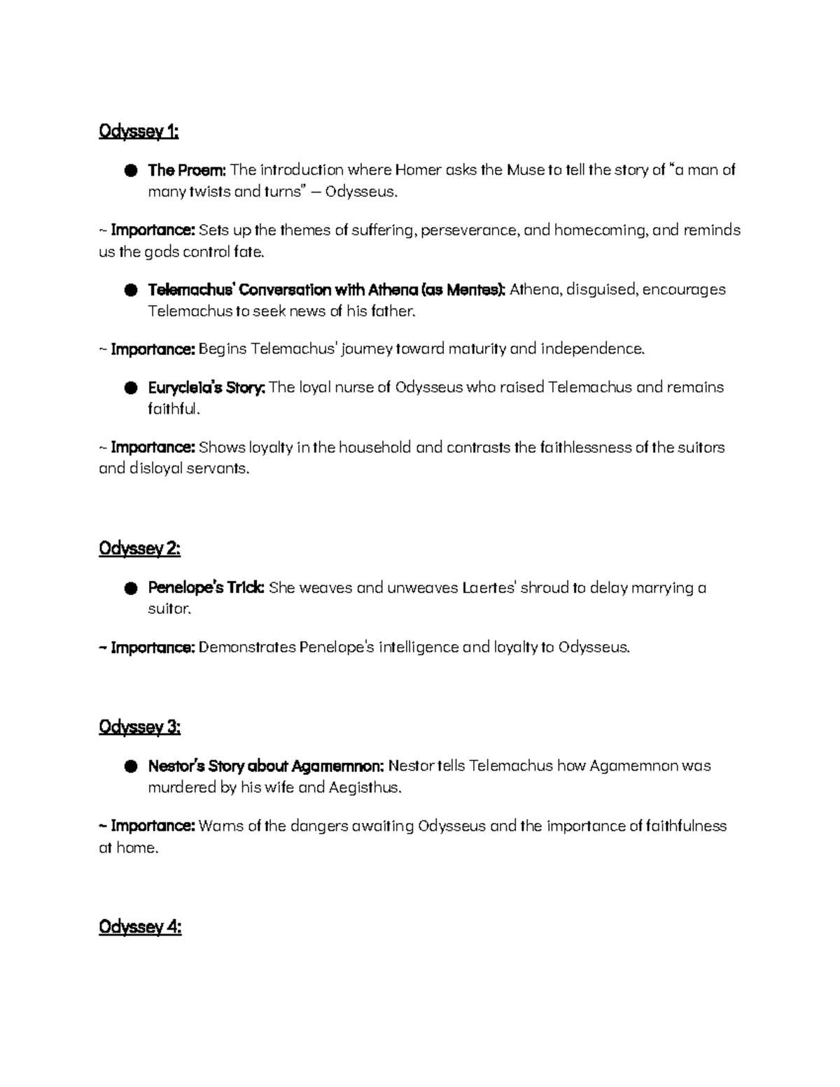Analyzing Themes & Events in Homer's Odyssey (ENG 101) - Studocu