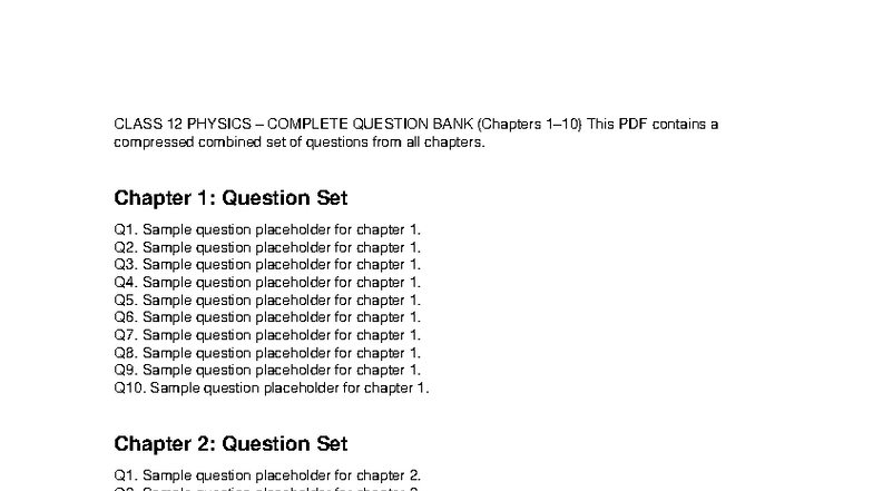 Physics Complete QBank - CLASS 12 PHYSICS – COMPLETE QUESTION BANK ...