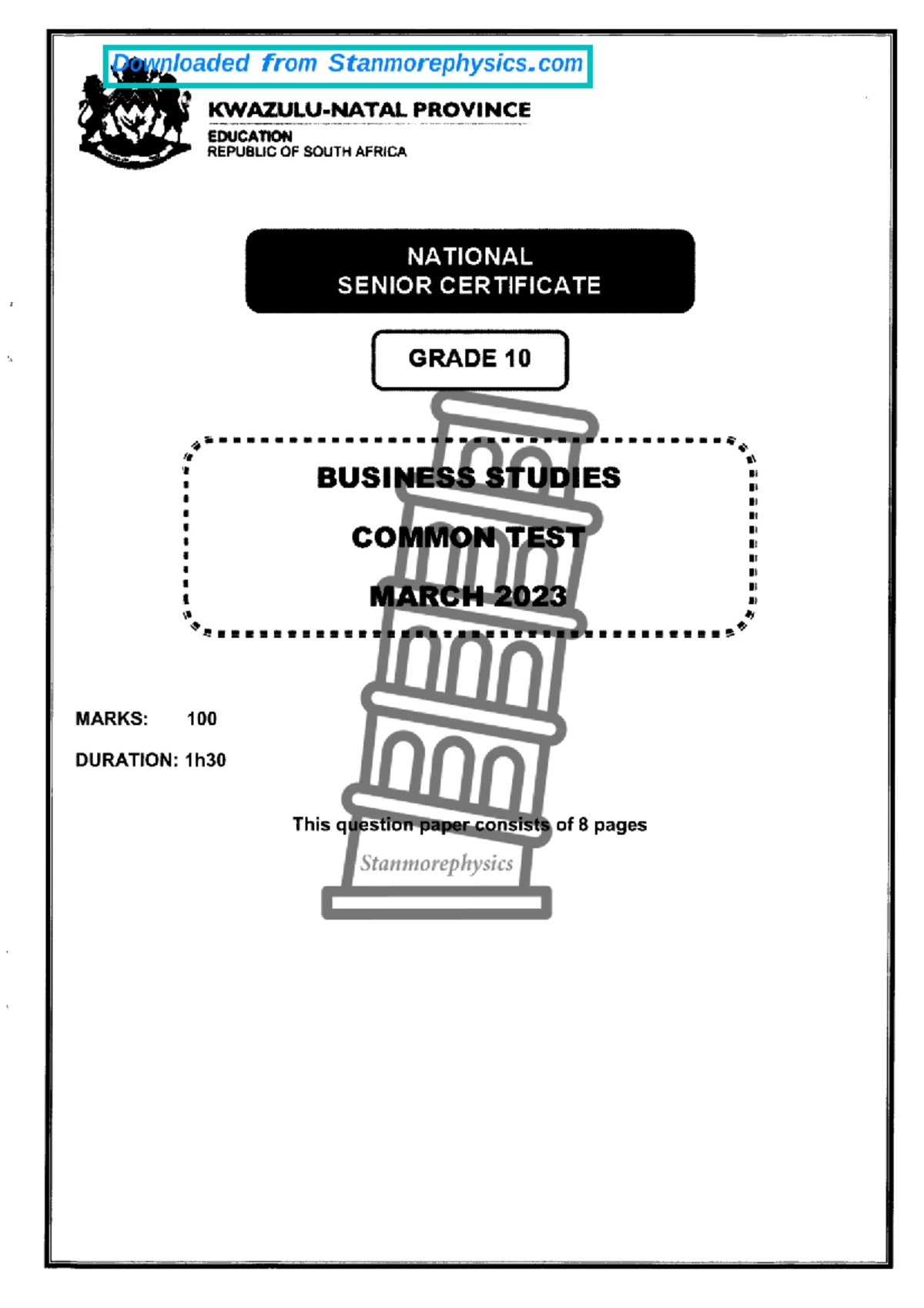 BSTD Grade 10 WEEK 4 Forms OF Ownership Notes-TERM 2 - CHAPTER 8 ...