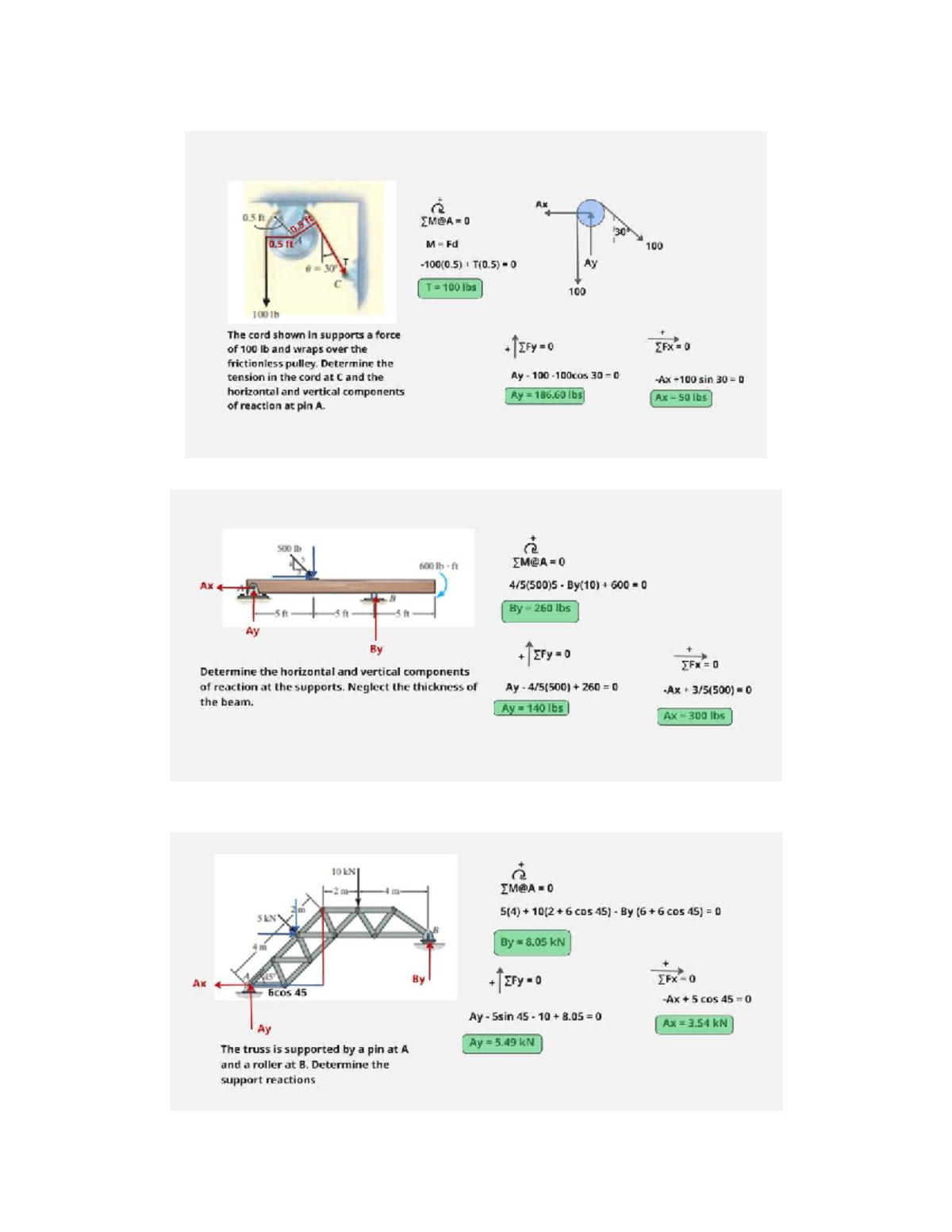 Statics Reviewer: Analyzing Forces and Reactions in Trusses and Beams ...