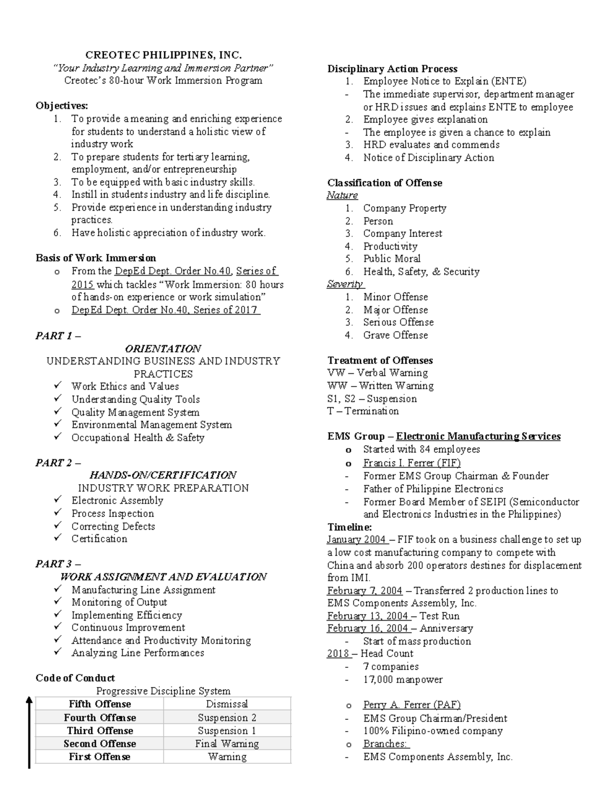 Toaz - creo - CREOTEC PHILIPPINES, INC. “Your Industry Learning and ...