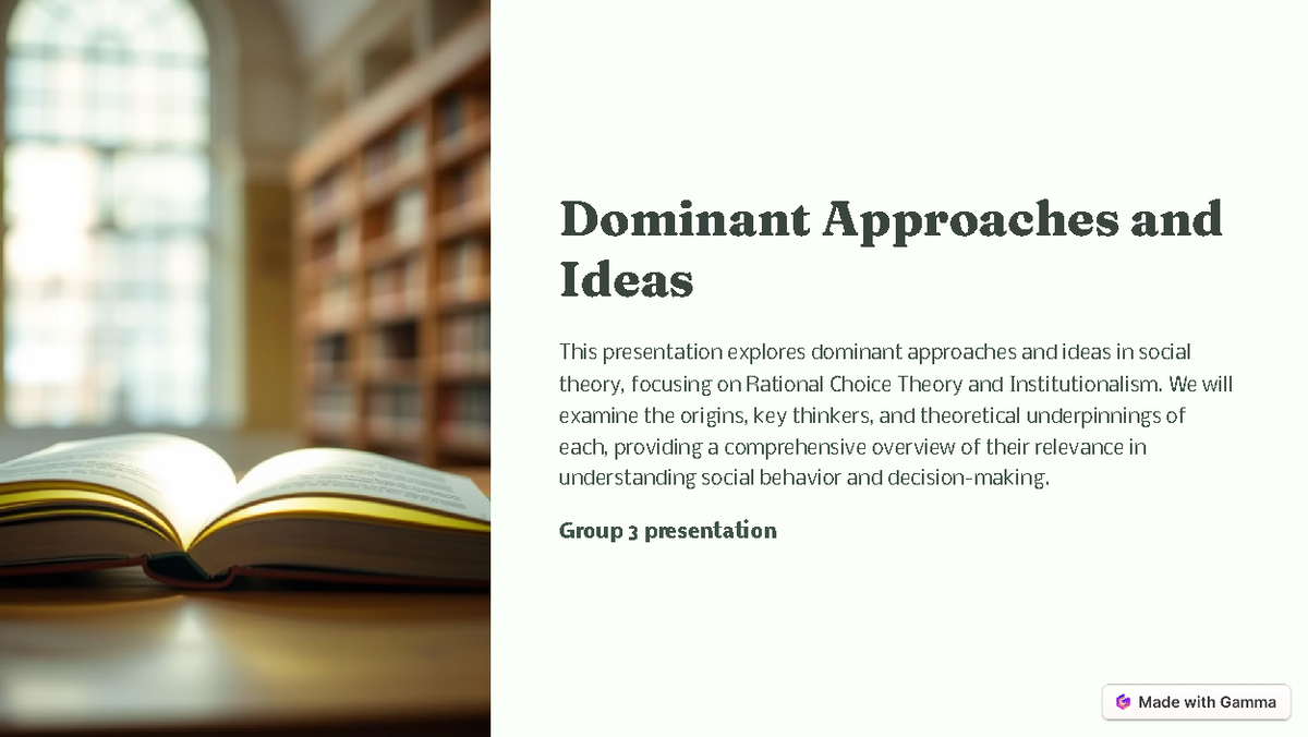 Dominant-Approaches-and-Ideas - Do i a t Approac e a d Idea This ...