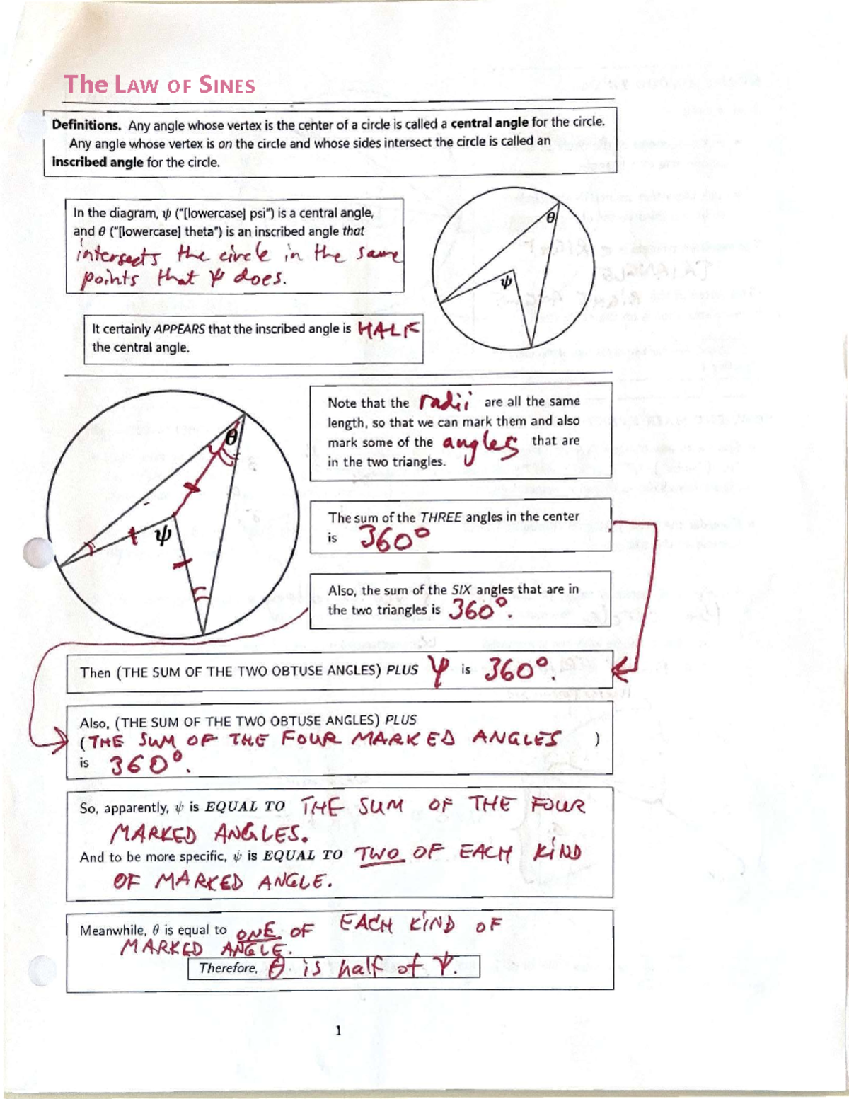 Law of Sines Lecture Notes (Math 101) - Key Concepts and Examples - Studocu