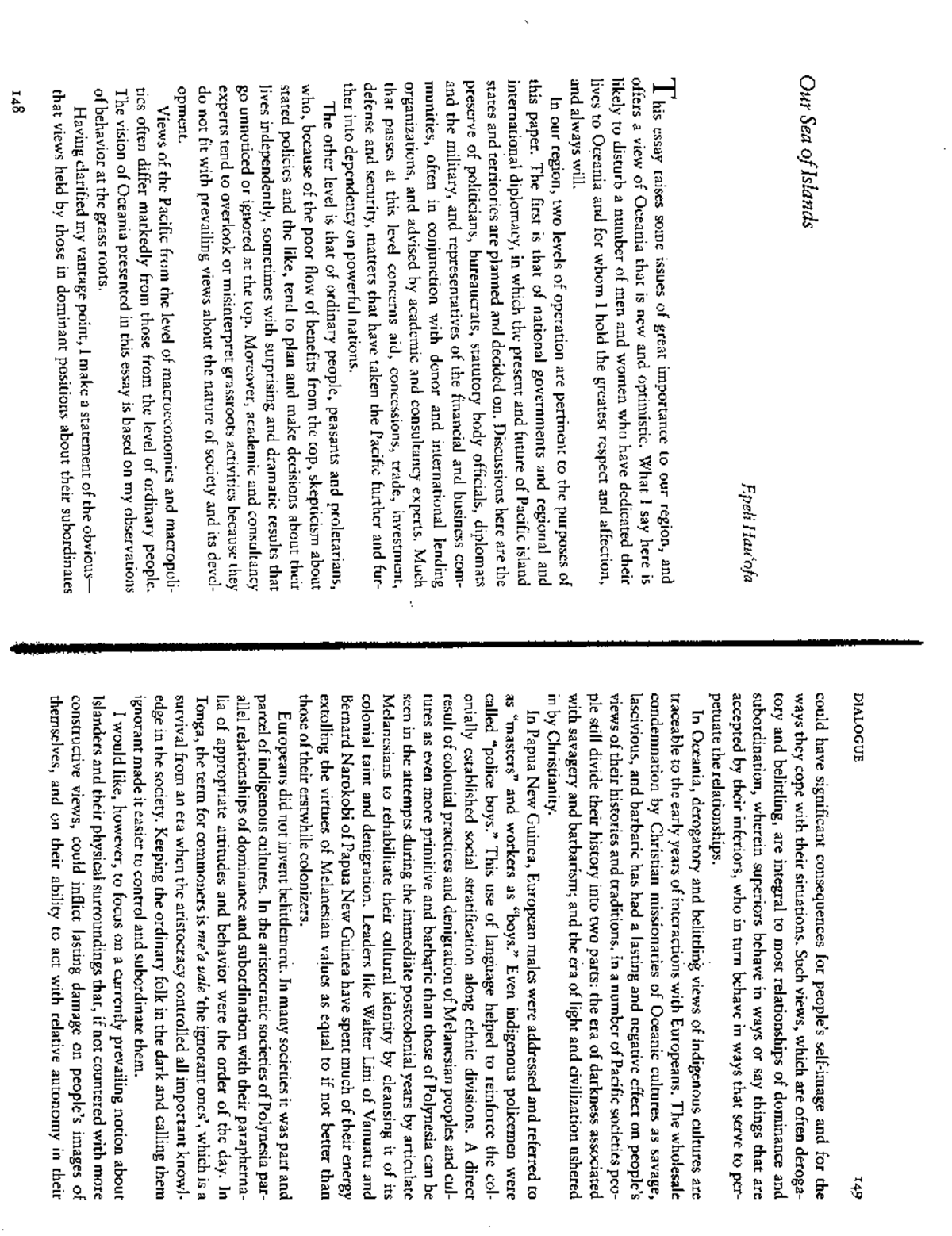 Revisiting Epeli Hauofa's "Our Sea of Islands" - Perspectives on ...