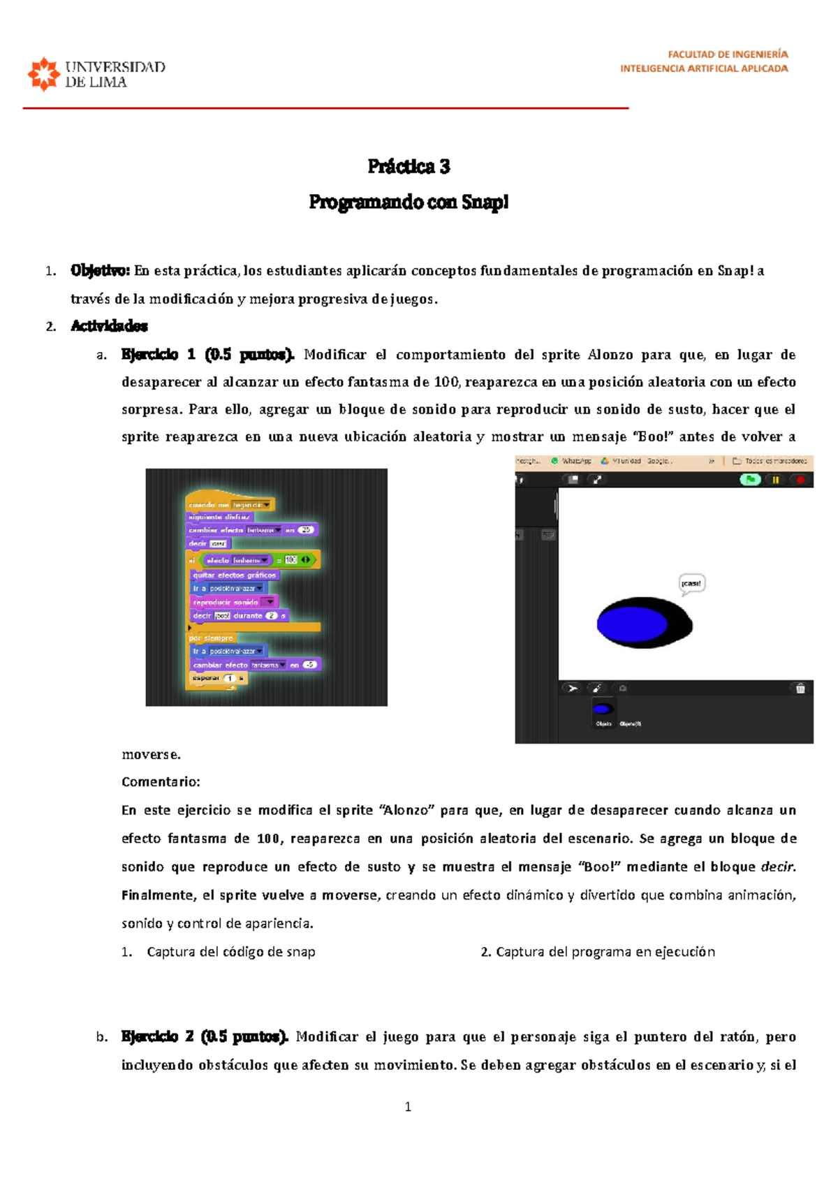 Práctica 3: Programación Interactiva en Snap! - Ejercicios y Modificaciones - Studocu