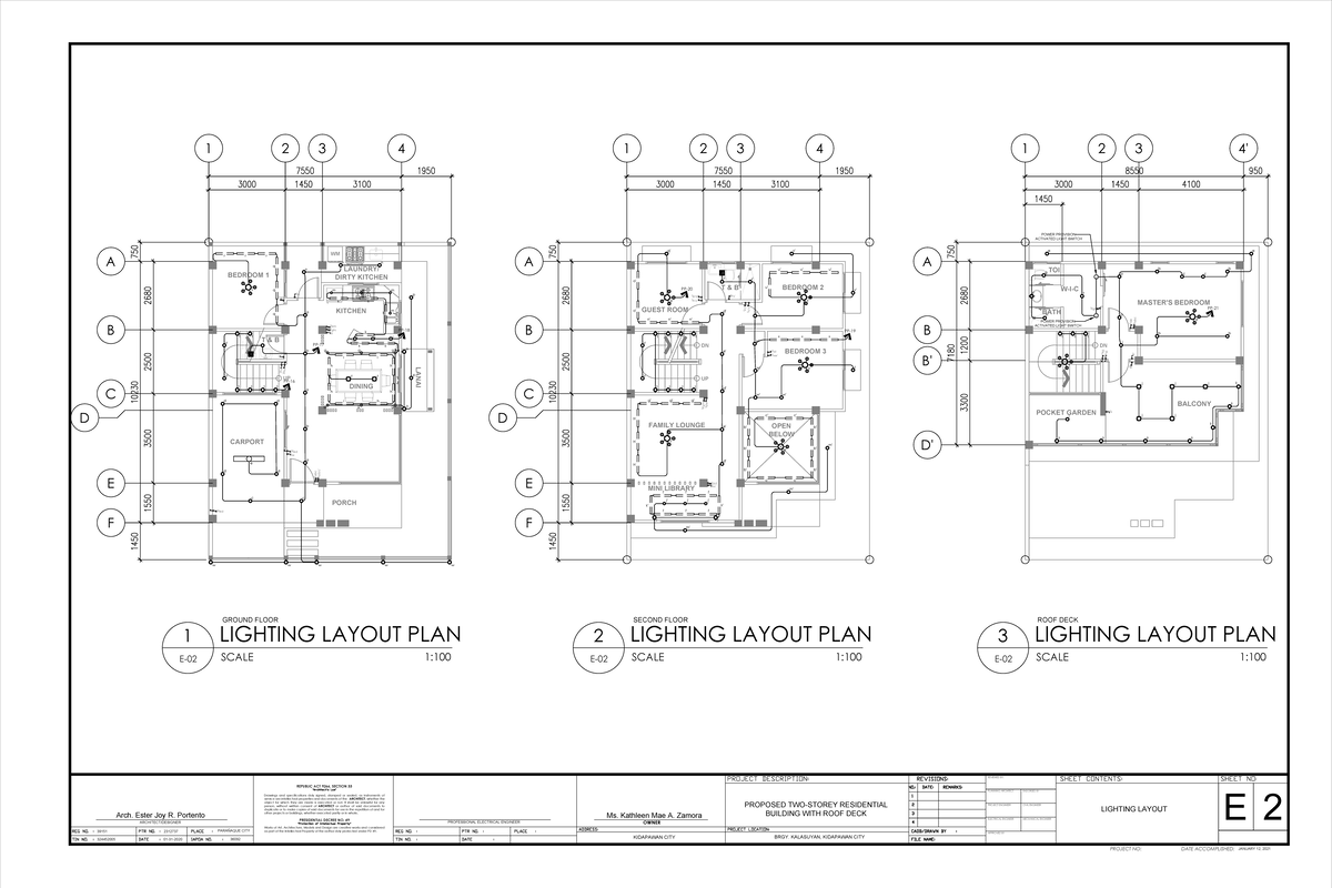 E-2 Zamora - Lighting Layout Plan for Proposed Residential Building - Studocu