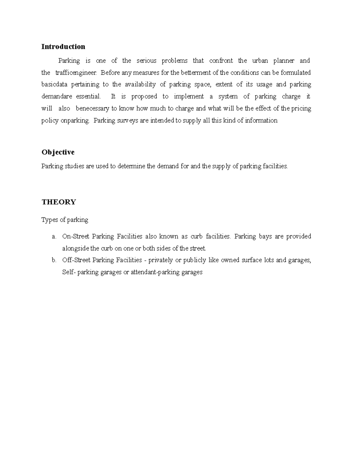 Parking Study Report: Analysis of Vehicle Turnover at CMART Jitra - Studocu
