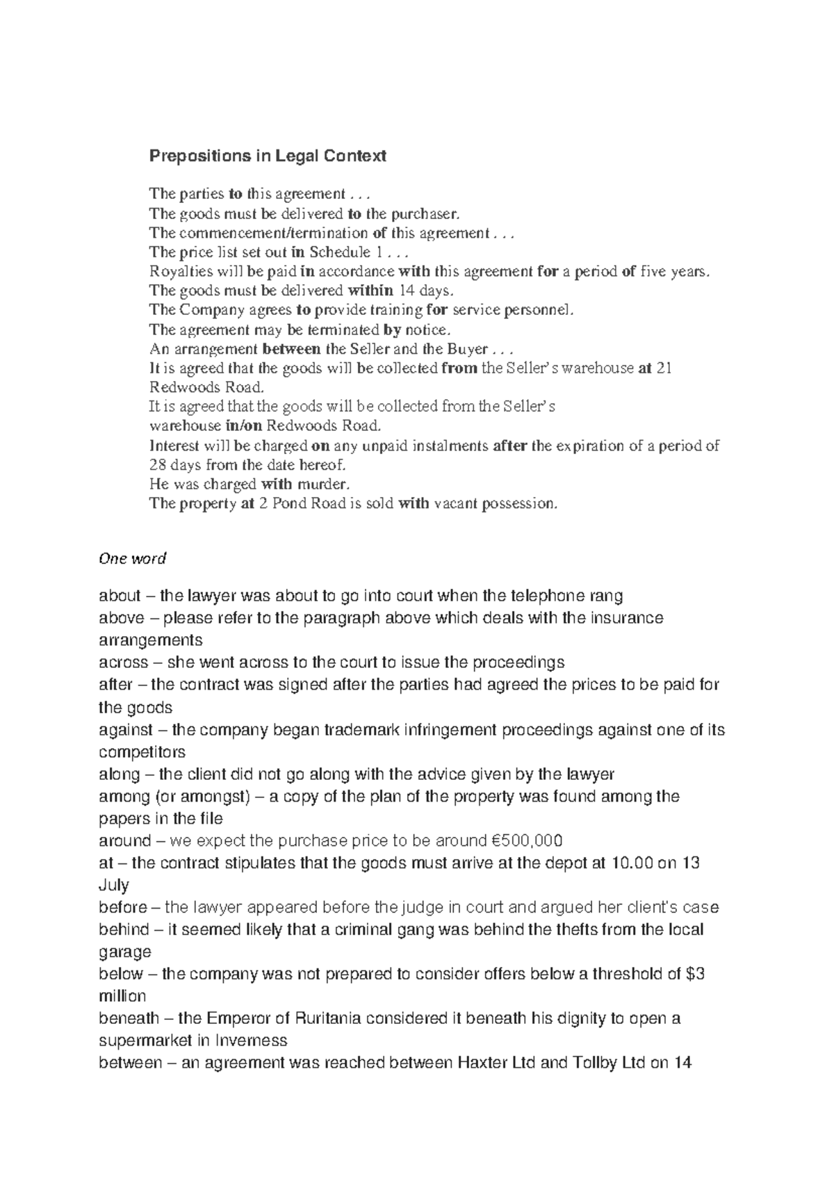 Prepositions in Legal Context: Key Usage and Examples for Law Students ...