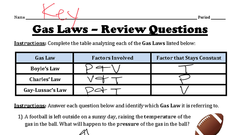 Gas Laws Review Problems - Chem 101 Study Guide and Analysis - Studocu