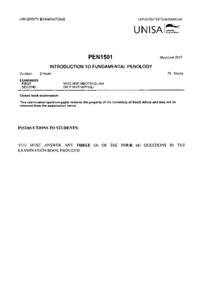 PEN1501 - Univen - Introduction to Fundamental Penology - Studocu