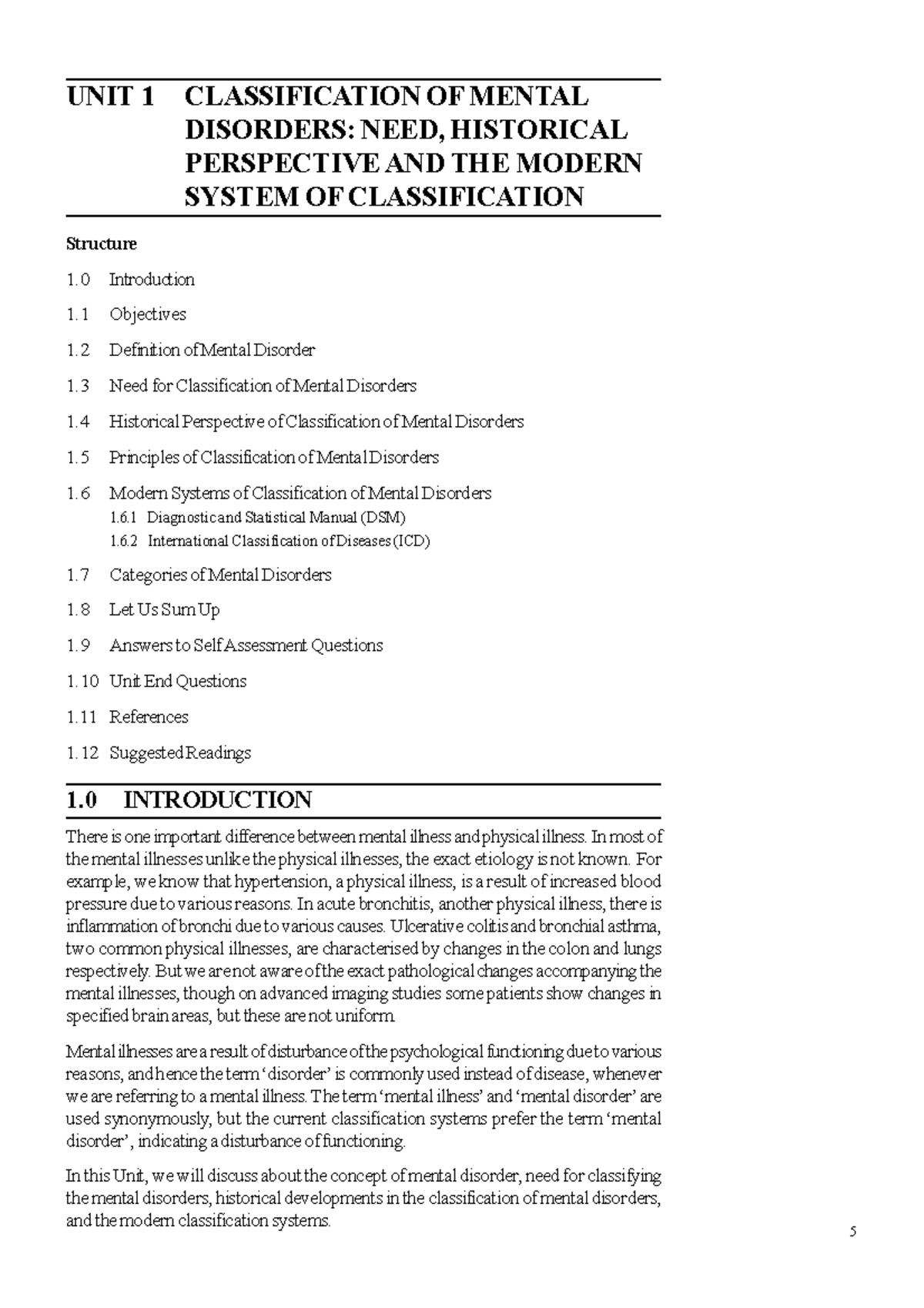 Unit 1: Classification of Mental Disorders - Historical Overview ...