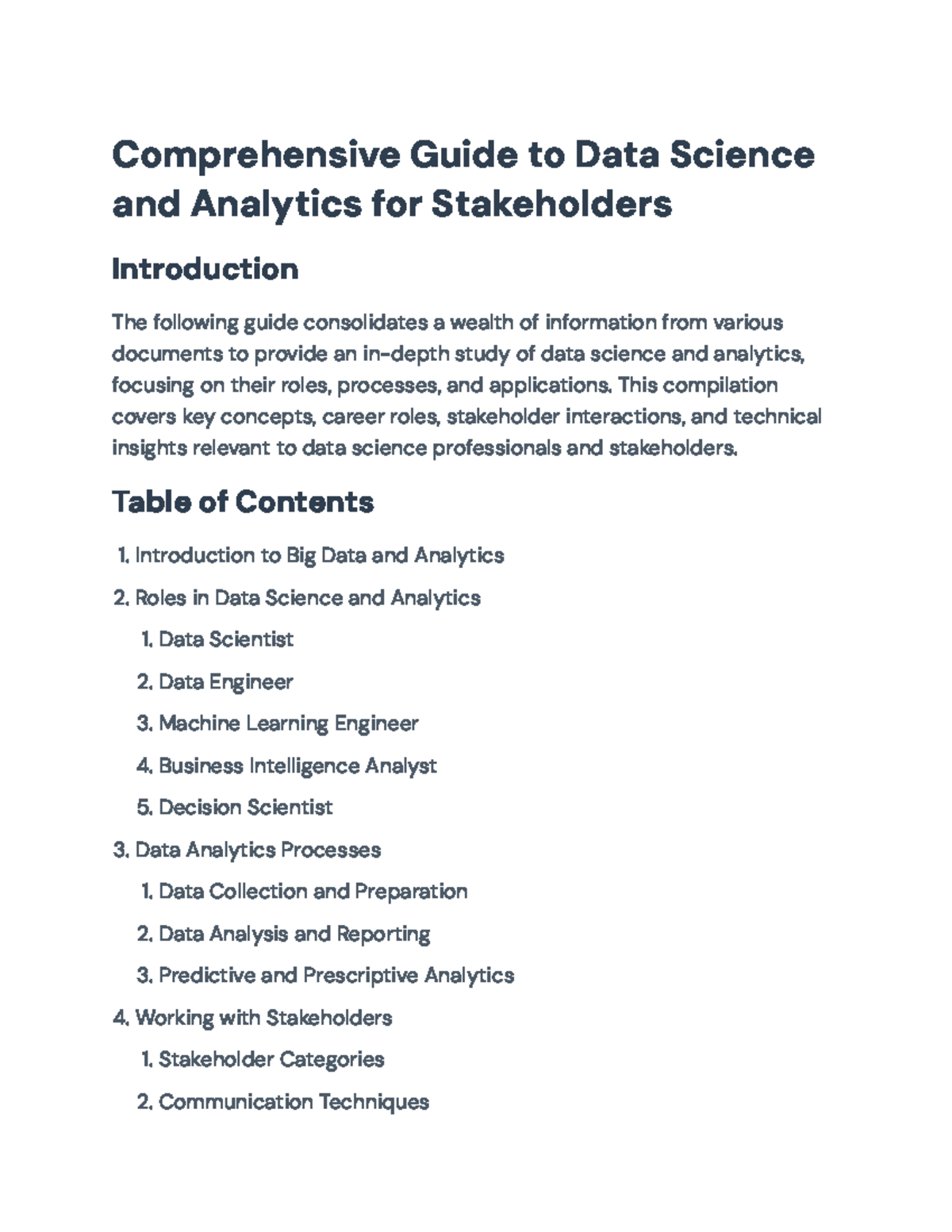 Comprehensive Guide to Data Science & Analytics for Stakeholders (DSA ...