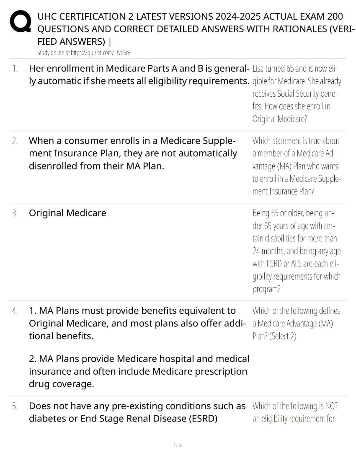 UHC Certification 2 Latest Versions 2024-2025 Actual Exam 200 Questions ...