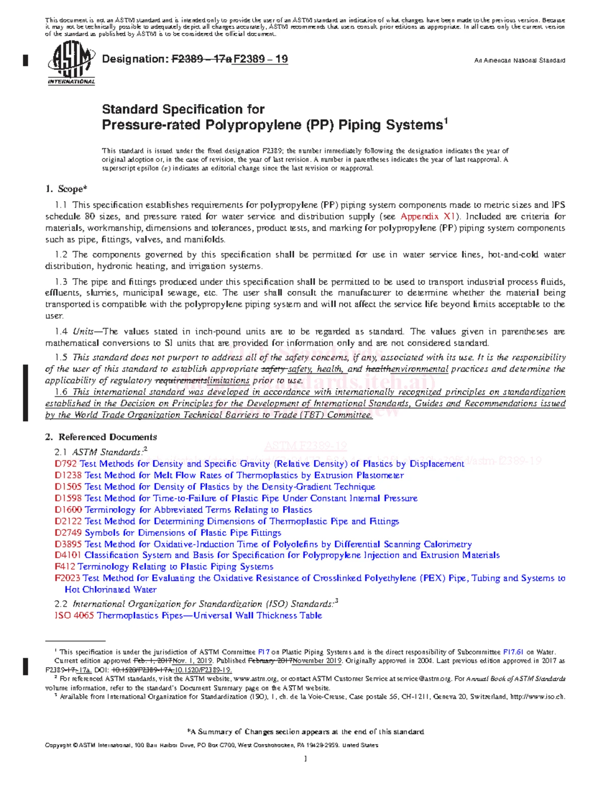 ASTM D4101-01 Standard Specification for Polypropylene Materials - Studocu