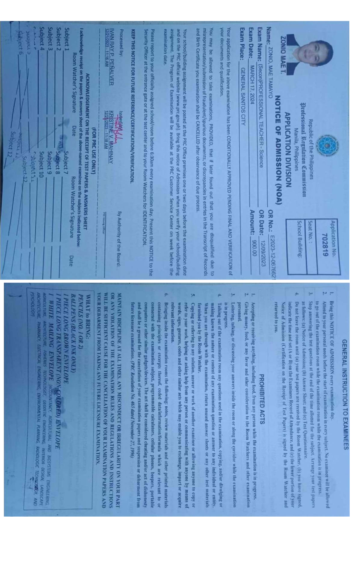 GENERAL INSTRUCTION TO EXAMINEES - PRC Exam Guidelines - Studocu