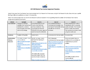 ACC 330 Project One Milestone One Template - ACC 330 Project One ...