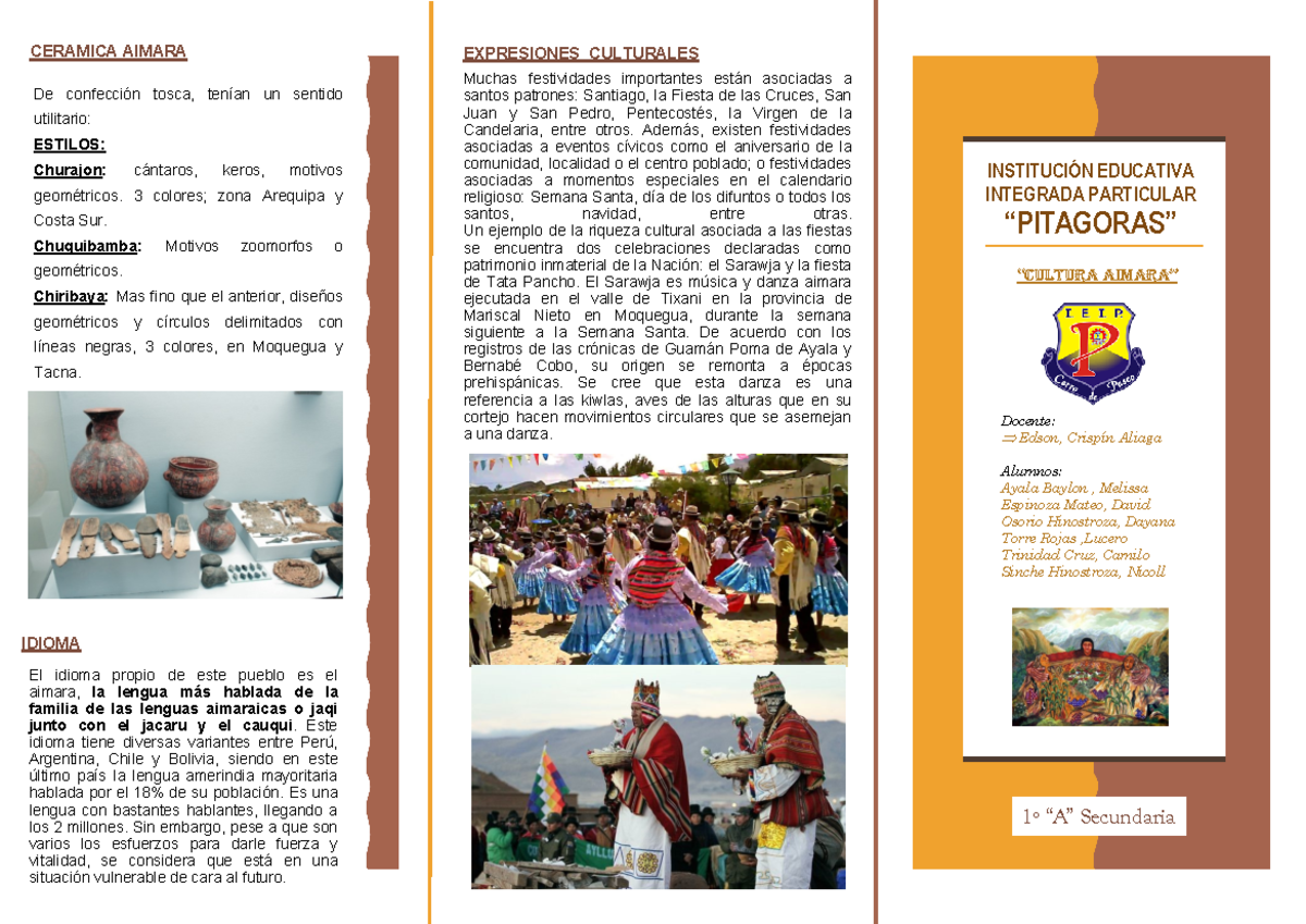 Triptico - INSTITUCI”N EDUCATIVA INTEGRADA PARTICULAR