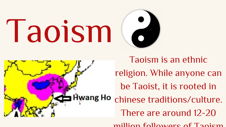 Religion poster - Taoism Taoism was founded in ~450BCE. The religious ...