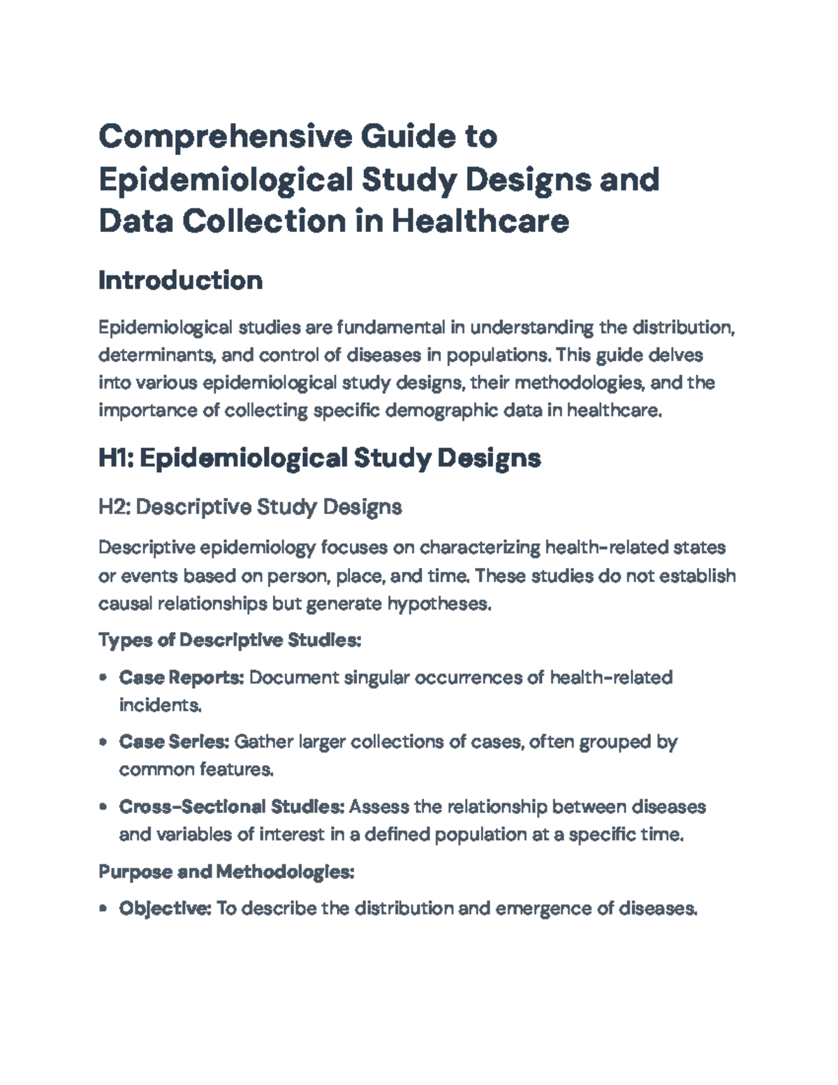 Epidemiological Study Designs and Data Collection in Healthcare Guide ...