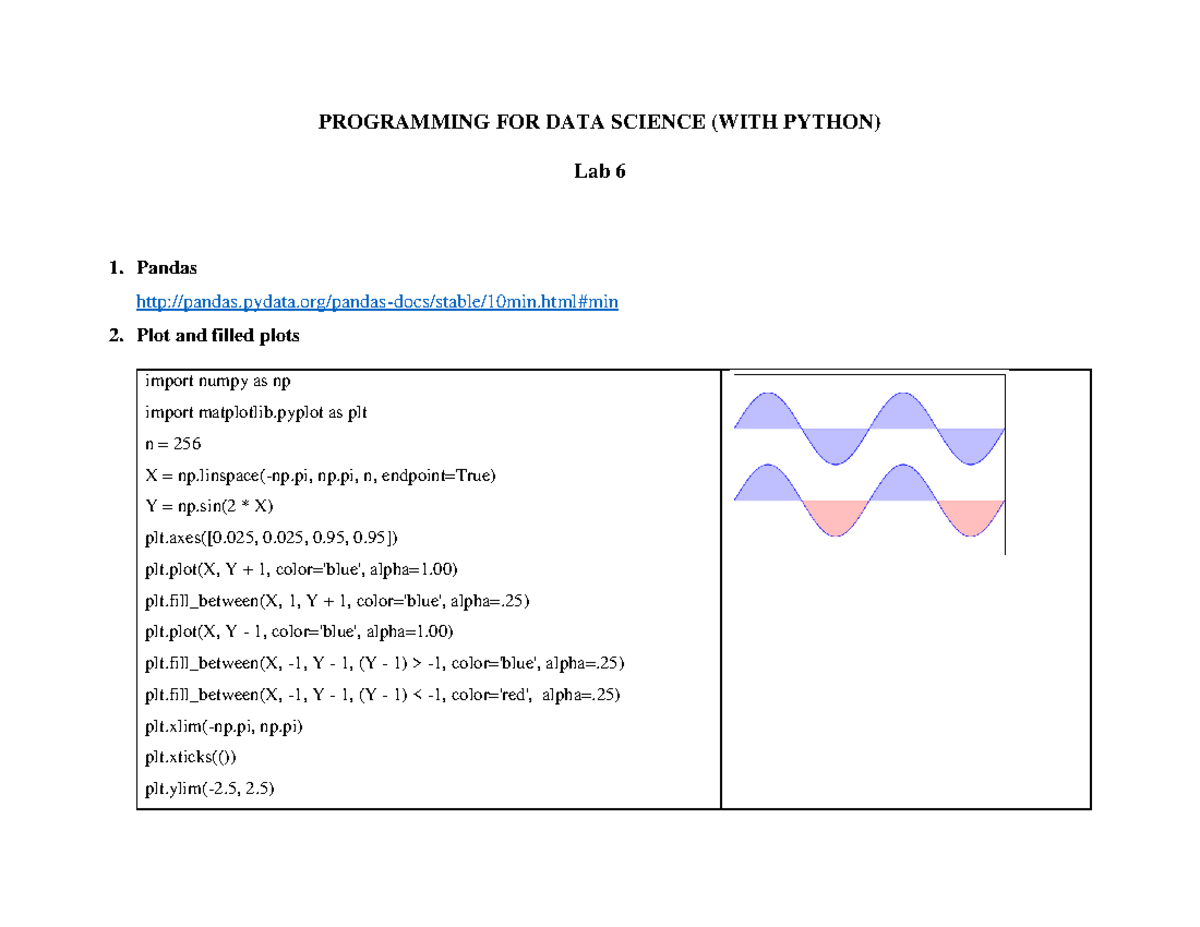 Programming for Data Science Lab 6: Data Analysis with Python - Studocu
