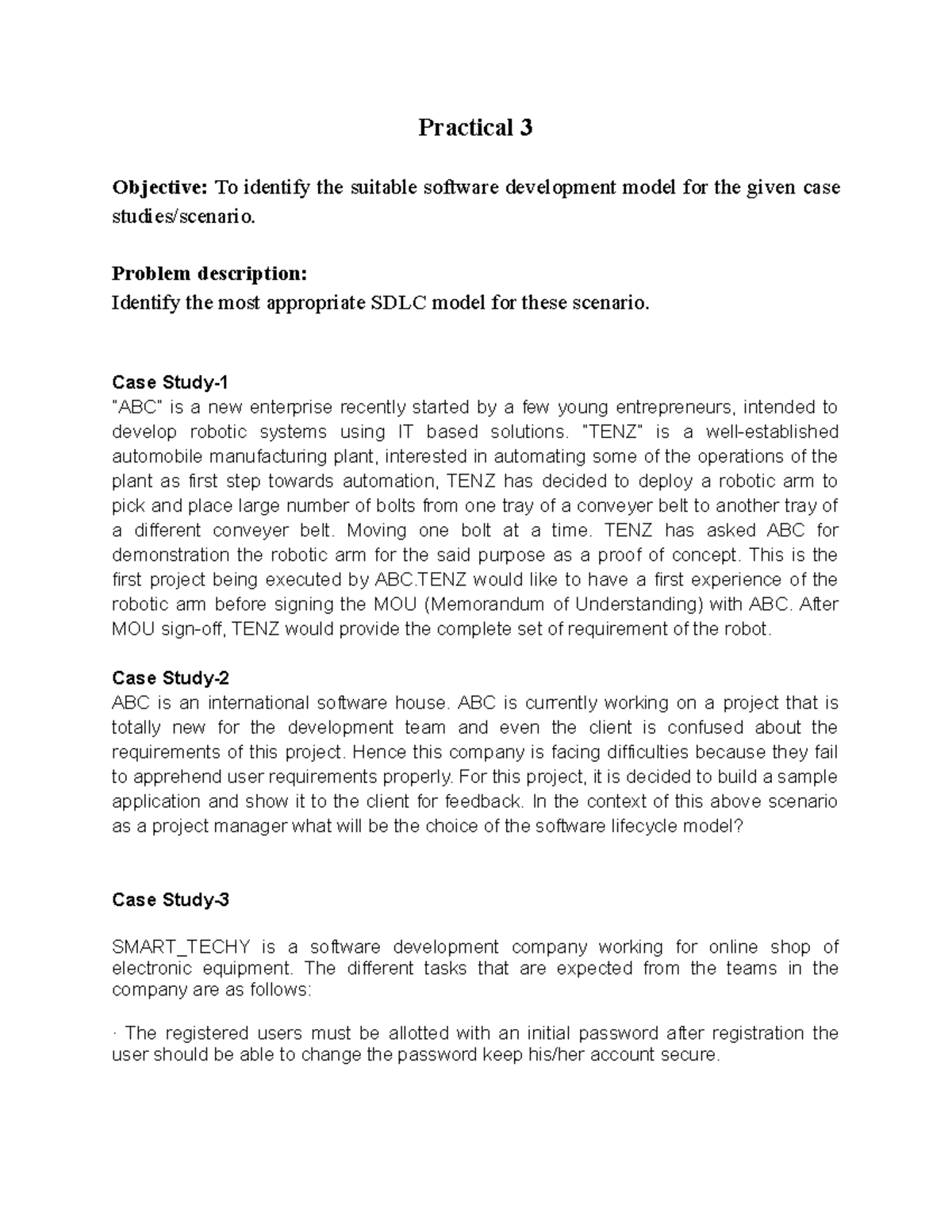 3 Case Studies on Software Process Models: SDLC Selection Strategies ...