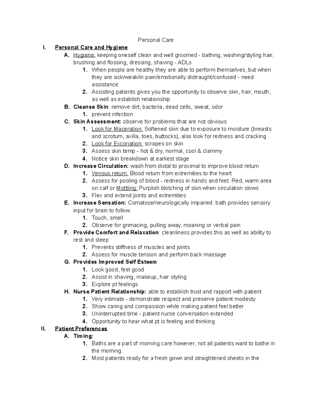 CH 15 - Fundamentals of Nursing Care: Personal Hygiene and Comfort ...