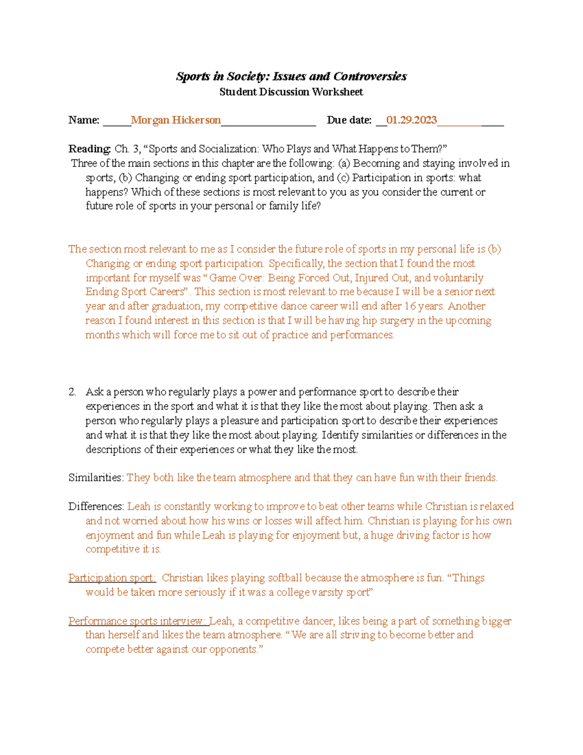 Chapter 3 Discussion Questions - Sports in Society: Issues and ...