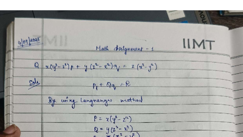 IIMT Math Assignment 1: Solving Complex Equations and PDEs - Studocu