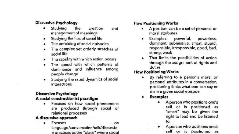 Fields-1-12 - For psychology students - Discursive Psychology How ...