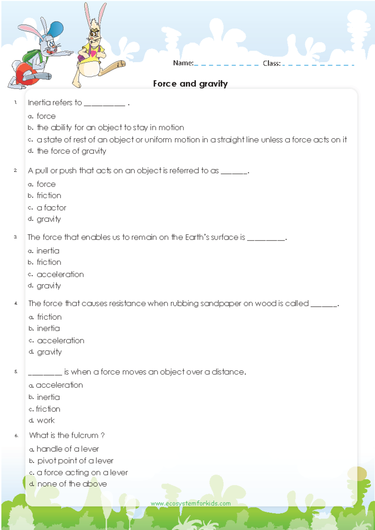 Force and Gravity 1: Student Questions and Concepts - Studocu