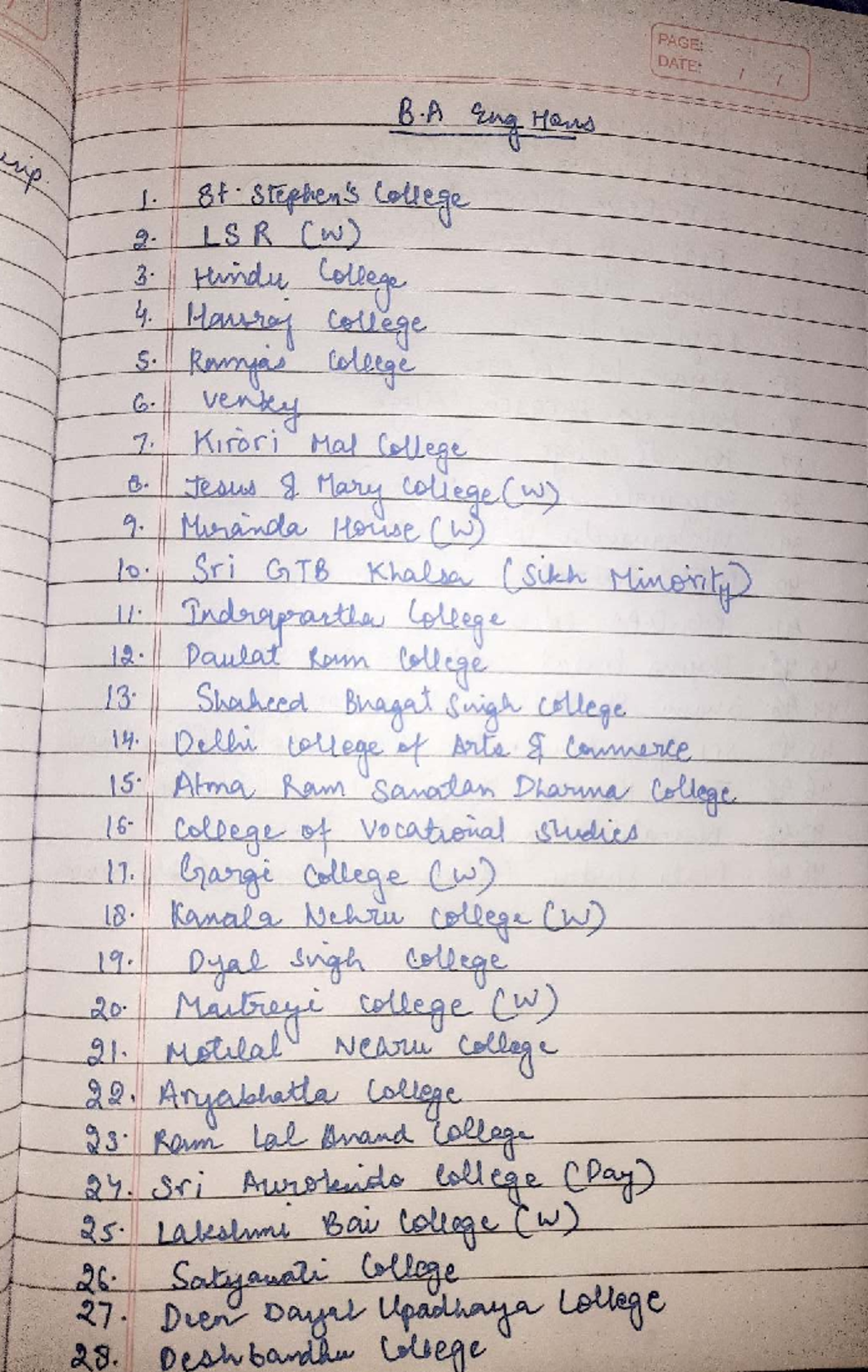 BA ENG HONS - Course Overview and College List - Studocu