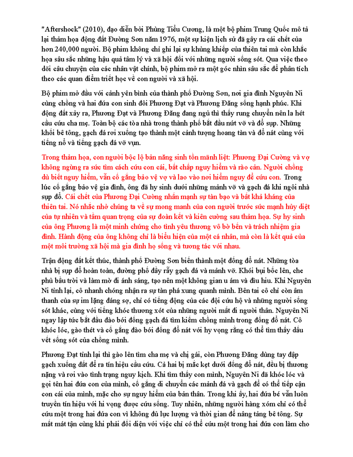 Aftershock - bài review phim cô Hạnh - "Aftershock" (2010), đạo diễn ...