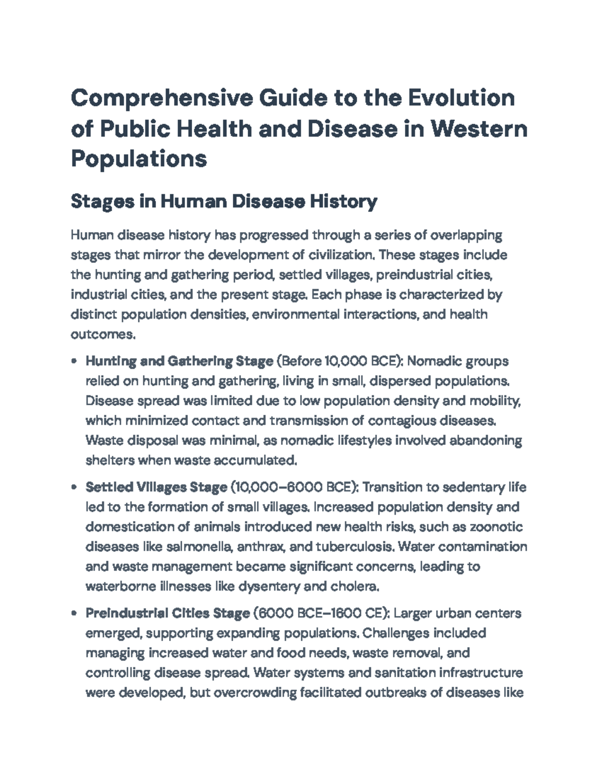 Comprehensive Overview of Public Health Evolution and Challenges (PH ...