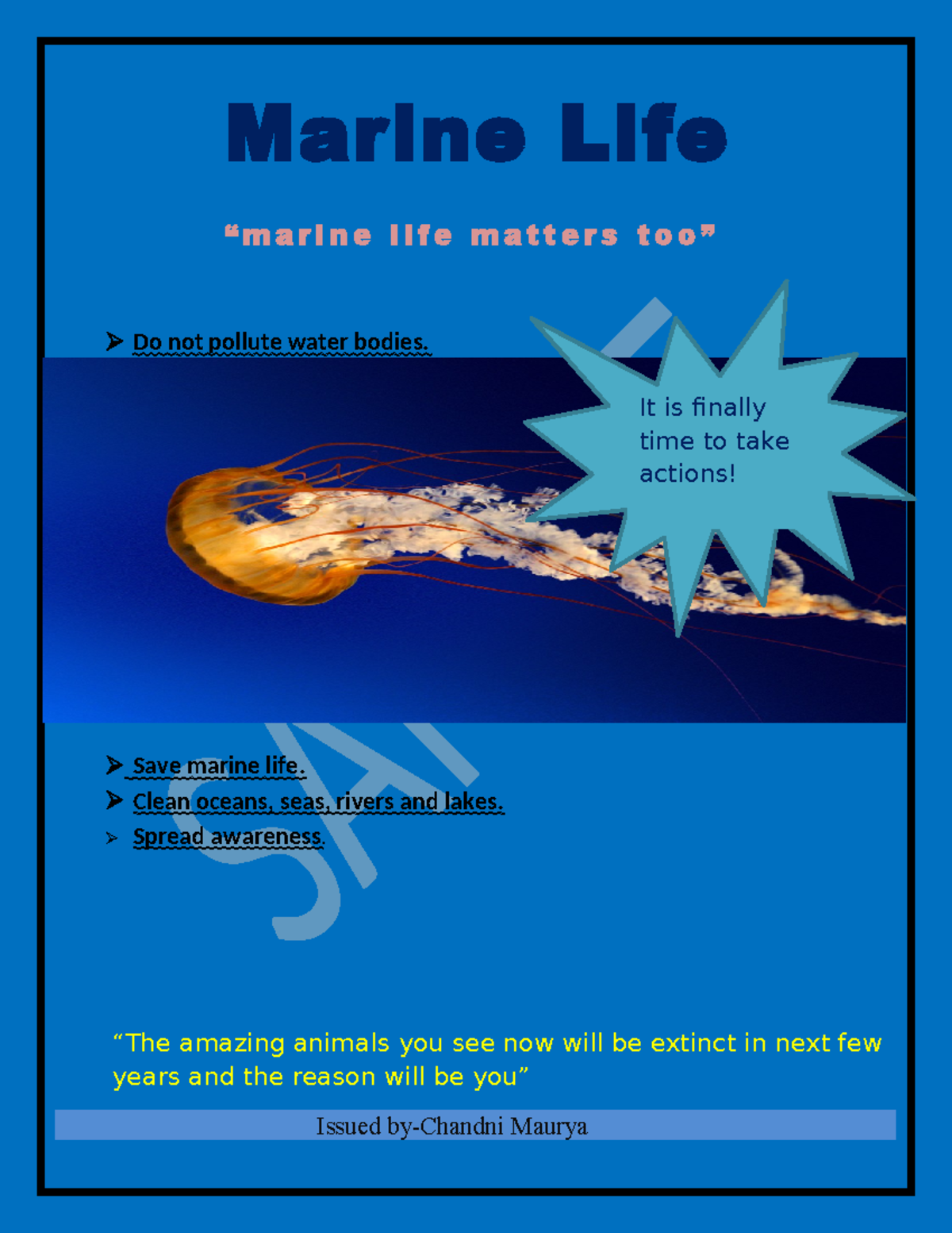 Posters by Chandni - dff - Business Economics - Marine Life “ m a r i n ...