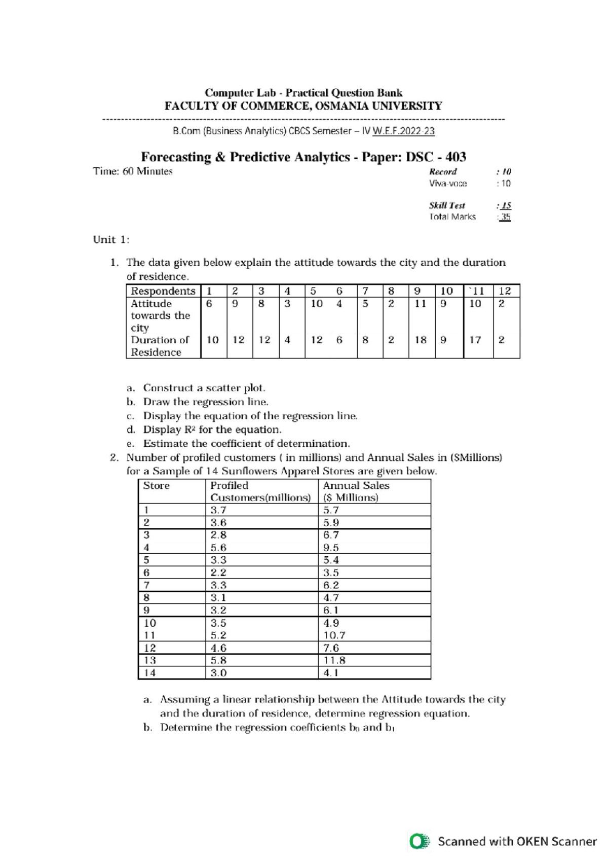 Computer Lab Practical Question Bank - B.Com (Business Analytics) DSC ...