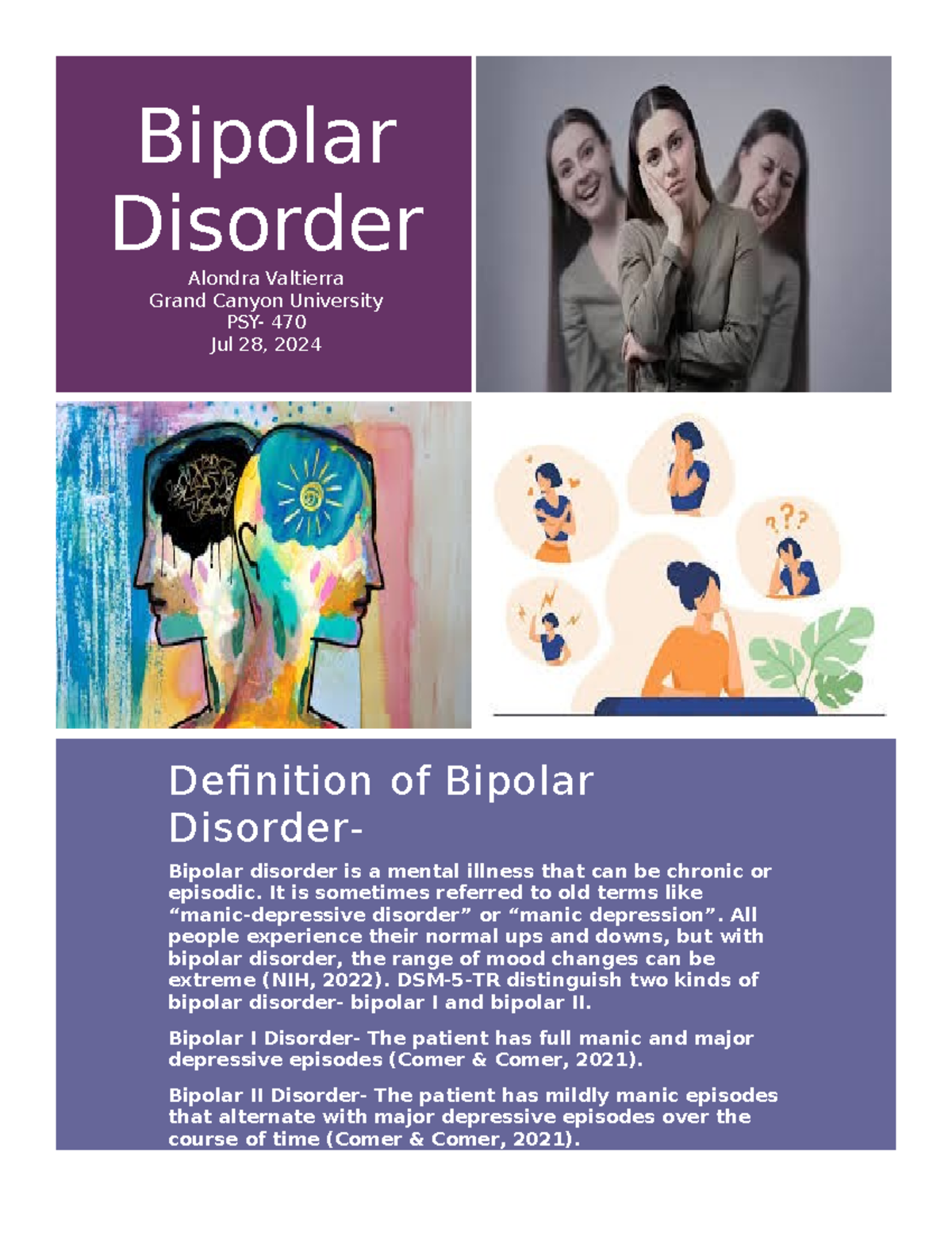 Bipolar Disorder Overview – PSY-470 Mental Health Newsletter - Studocu
