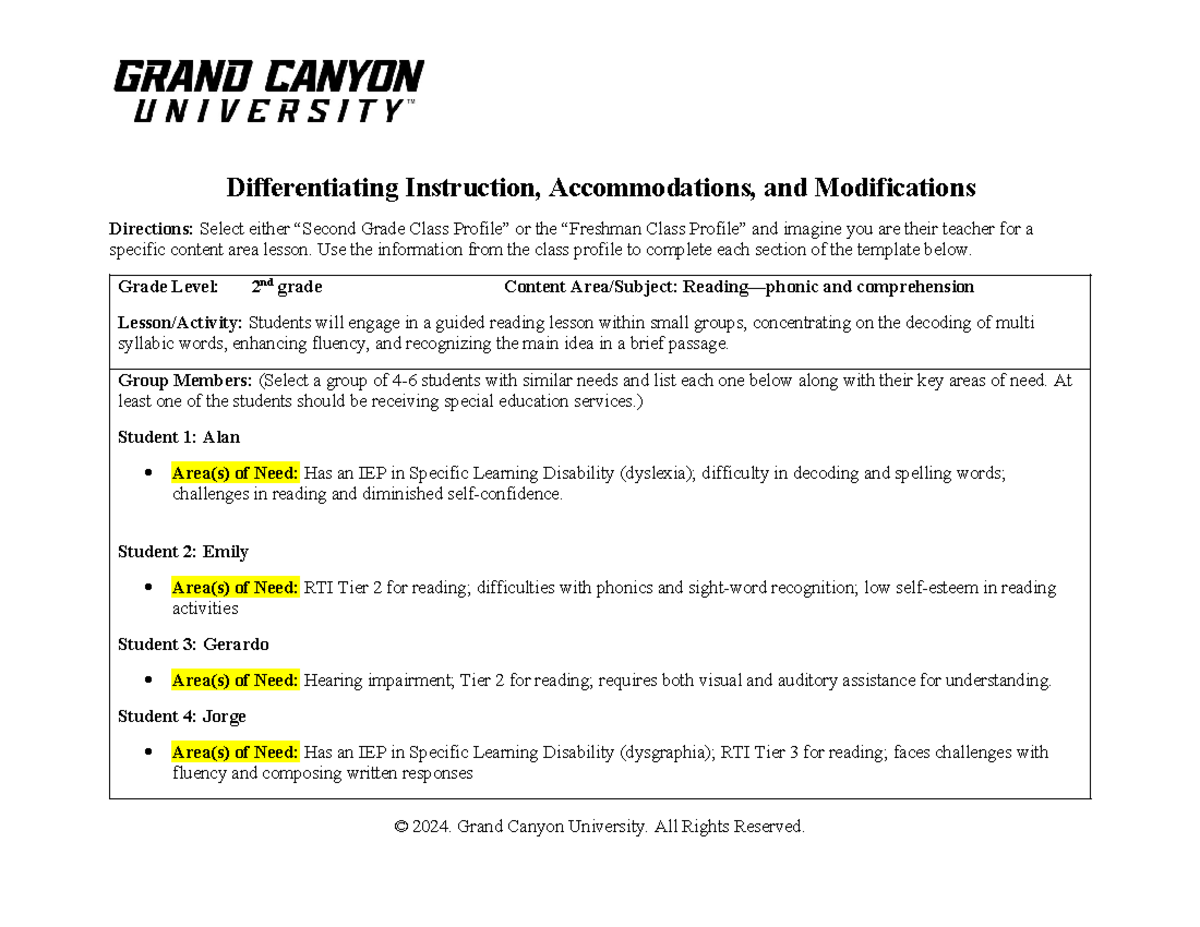 C. Wright - Differentiating Instruction & Accommodations for 2nd Grade ...