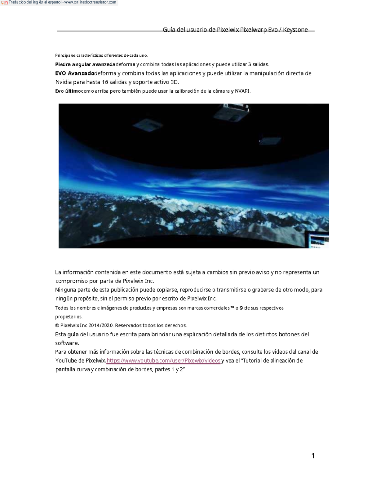 Guía del Usuario de Pixelwix Pixelwarp Evo Keystone: Características y ...